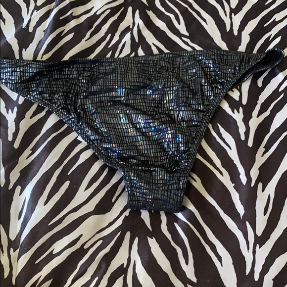 H&M | Swim | Brand New Metallic Blue Bikini Bottoms Size Large | Poshmark